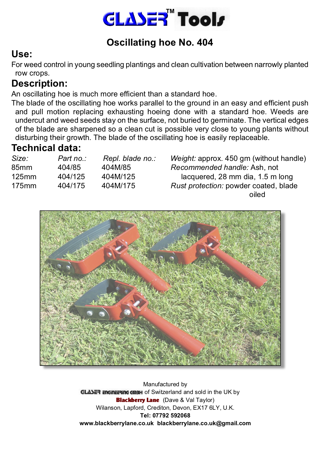 Glaser Oscillating Hoe